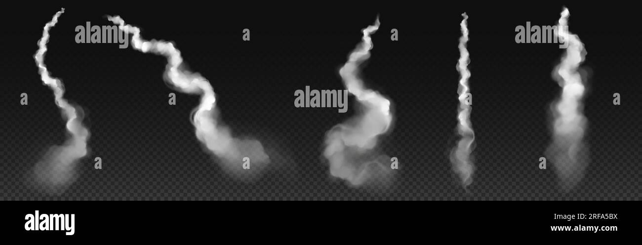 Spiral plane jet condensation trail smoke isolated vector effect ...