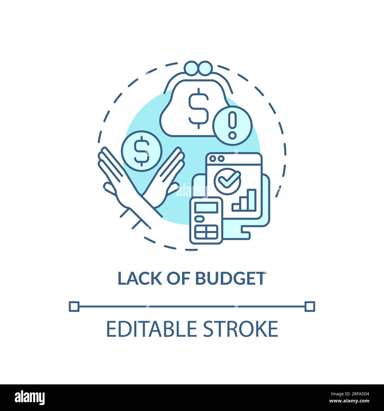 Lack of budget soft blue concept icon Stock Vector Image & Art - Alamy