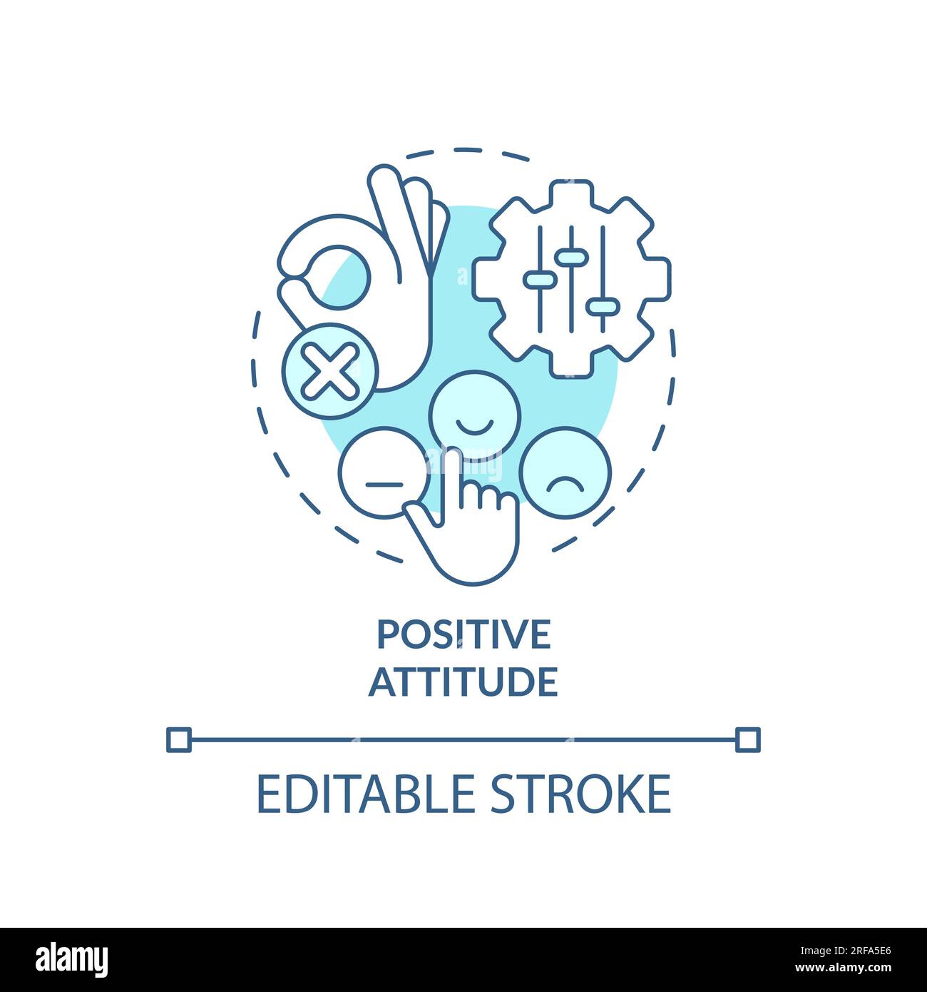 Positive attitude soft blue concept icon Stock Vector Image & Art - Alamy