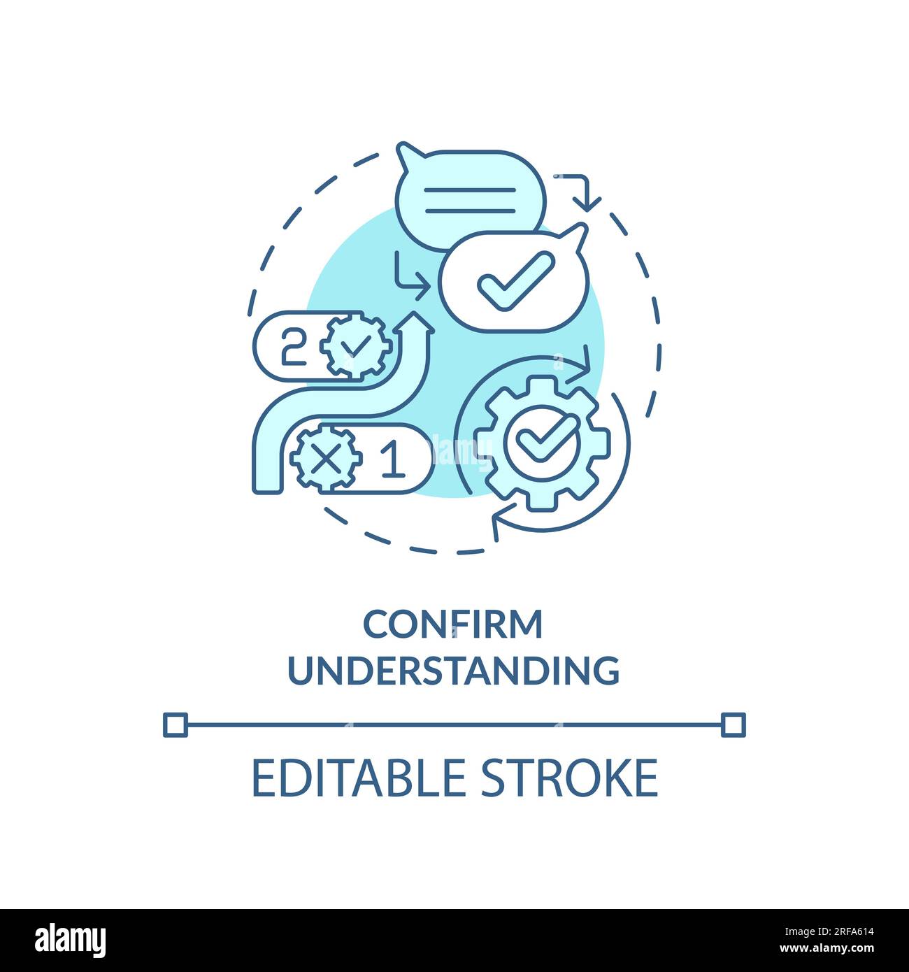 Confirm understanding soft blue concept icon Stock Vector Image & Art ...