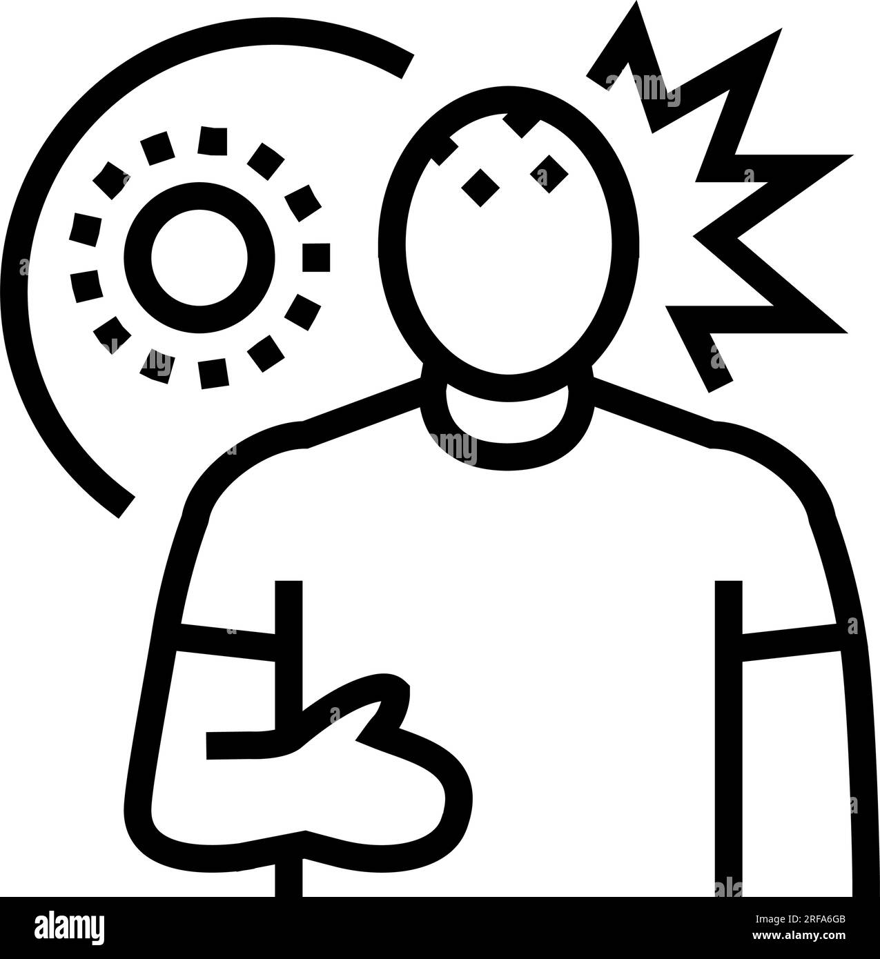 heat stroke line icon vector illustration Stock Vector Image & Art - Alamy