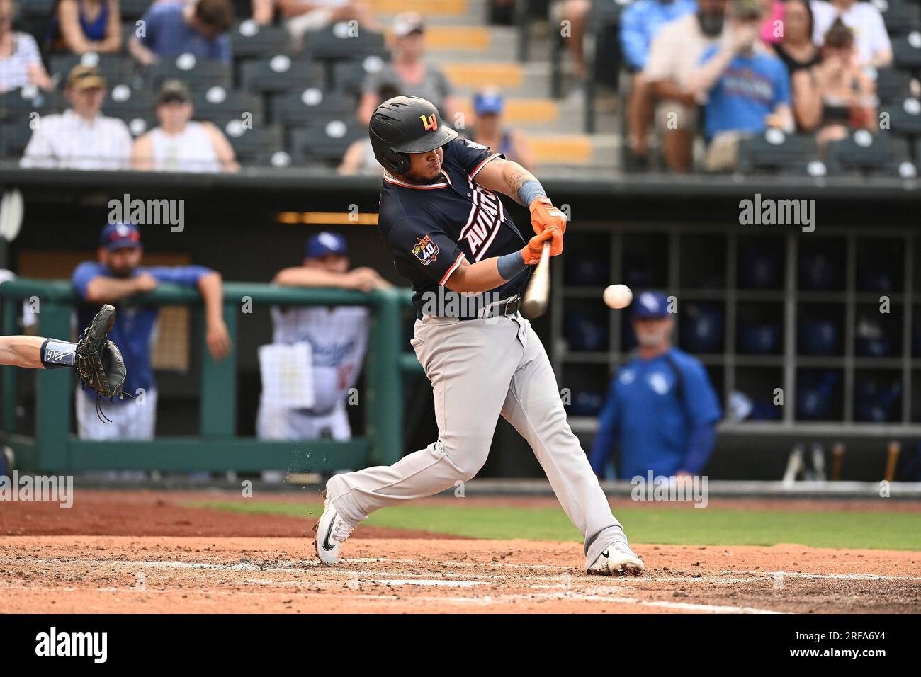 Jordan Diaz (13) of the Las Vegas Aviators bats in the game against the ...