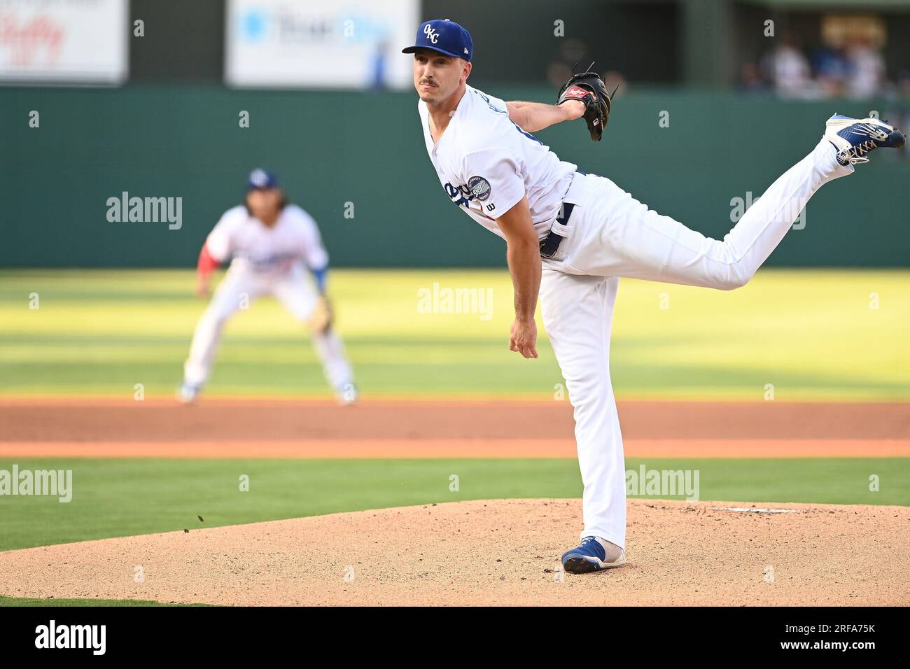 Starting pitcher Bryan Hudson (46) of the Oklahoma City Dodgers pitches ...