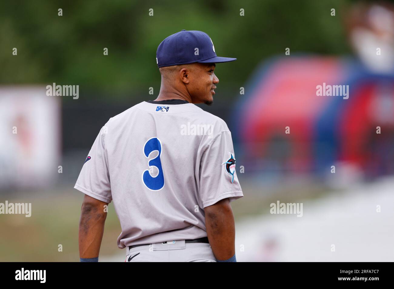 Pensacola Blue Wahoos third baseman Jose Devers (3) on defense against ...