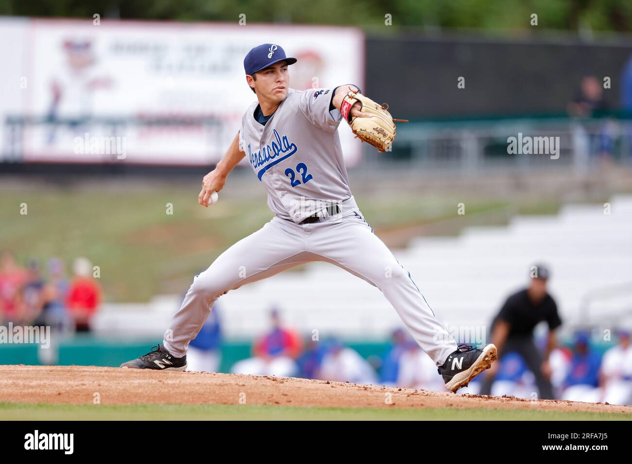 Pensacola Blue Wahoos starting pitcher Evan Fitterer (22) in action ...