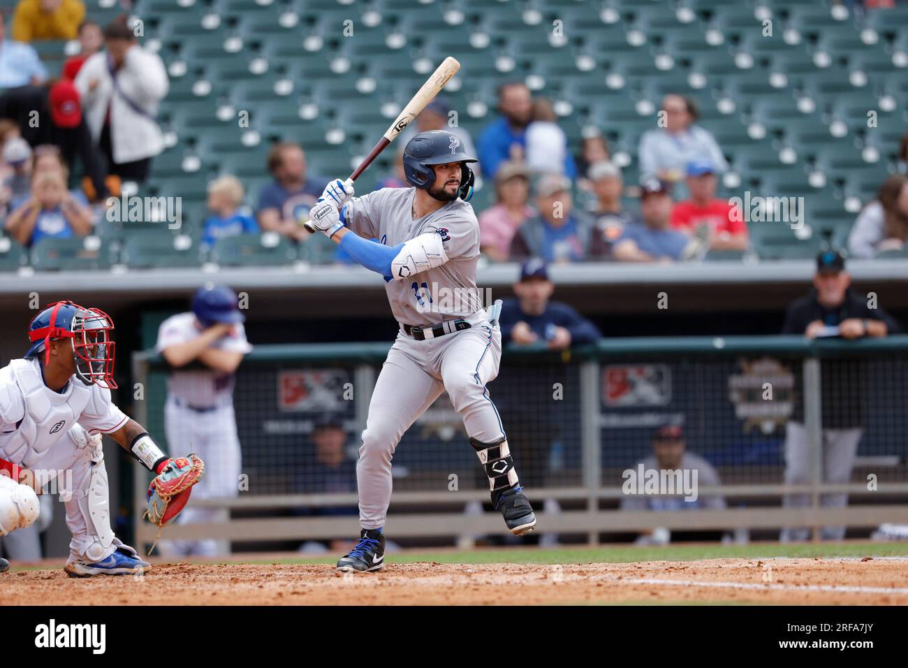 Pensacola Blue Wahoos designated hitter Will Banfield (11) at bat ...