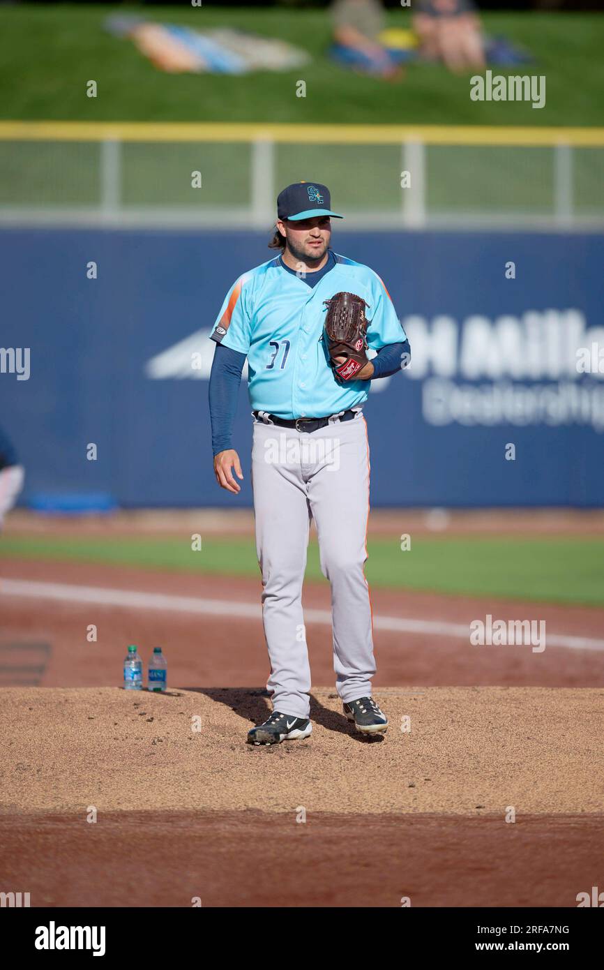 Sugar Land Space Cowboys starting pitcher Bryan Garcia (37) throws ...