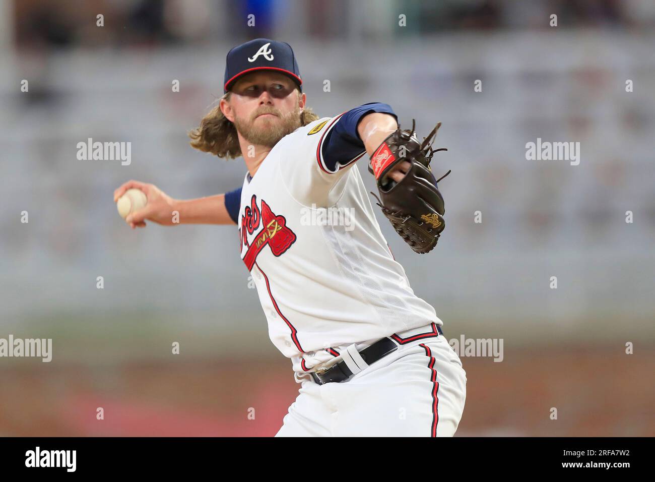 ATLANTA, GA - JULY 31: Atlanta Braves relief pitcher Pierce Johnson (76 ...
