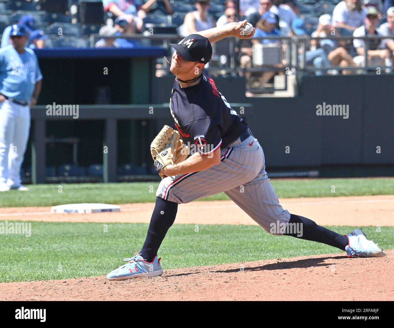 KANSAS CITY, MO - JULY 30: Minnesota Twins pitcher Emilio Pagan (15 ...