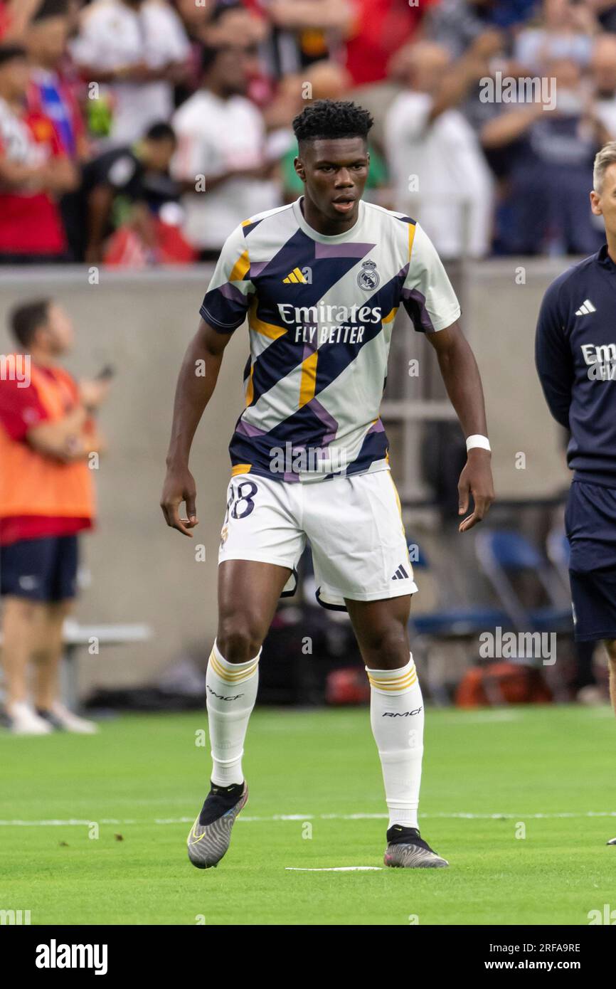 HOUSTON, TX - JULY 26: Real Madrid midfielder Aurélien Tchouaméni (18 ...