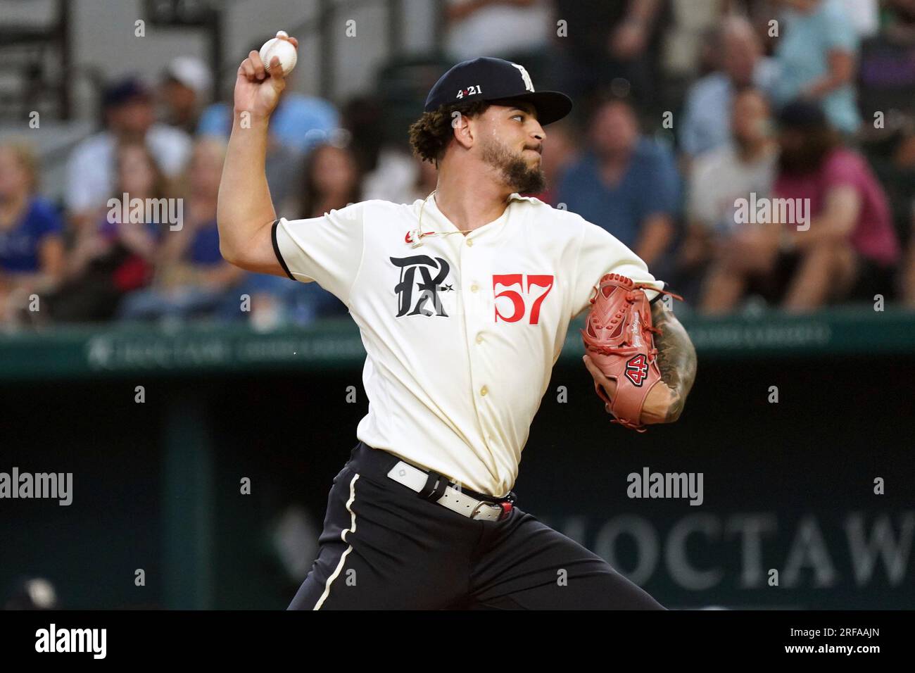 Texas Rangers relief pitcher Yerry Rodriguez works against the Los ...