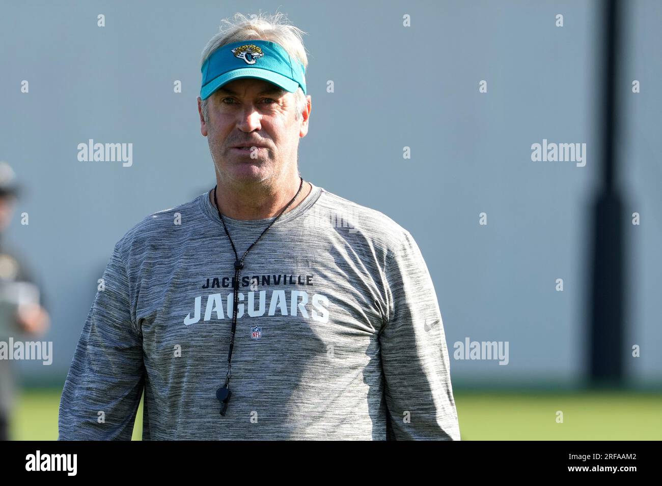 Jacksonville Jaguars head coach Doug Pederson watches players warm up ...