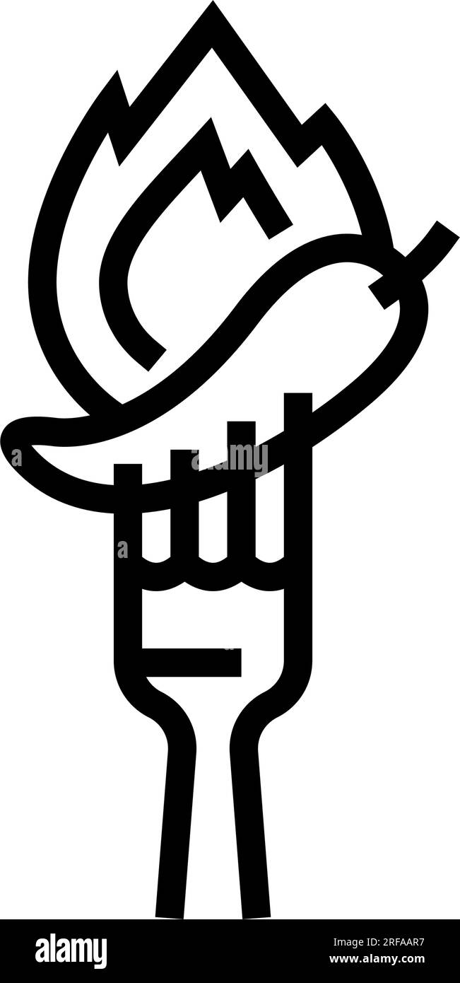 spicy food line icon vector illustration Stock Vector Image & Art - Alamy