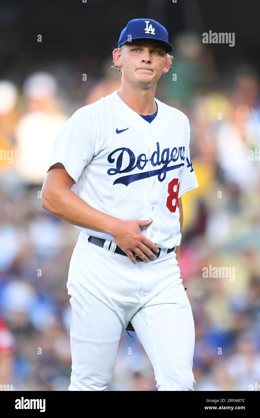 LOS ANGELES, CA - JULY 29: Los Angeles Dodgers Pitcher Emmet Sheehan ...