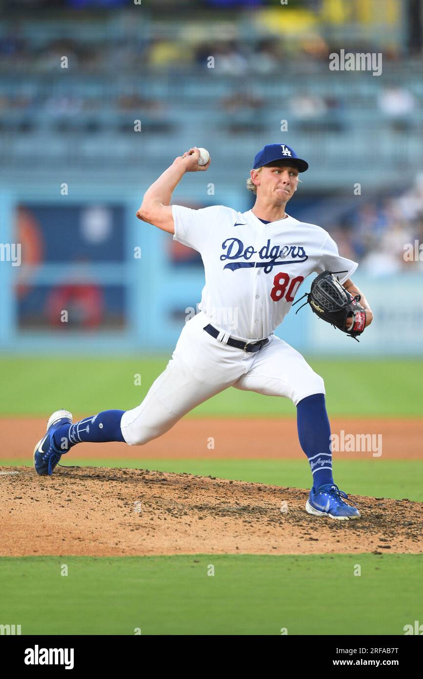 LOS ANGELES, CA - JULY 29: Los Angeles Dodgers pitcher Emmet Sheehan ...