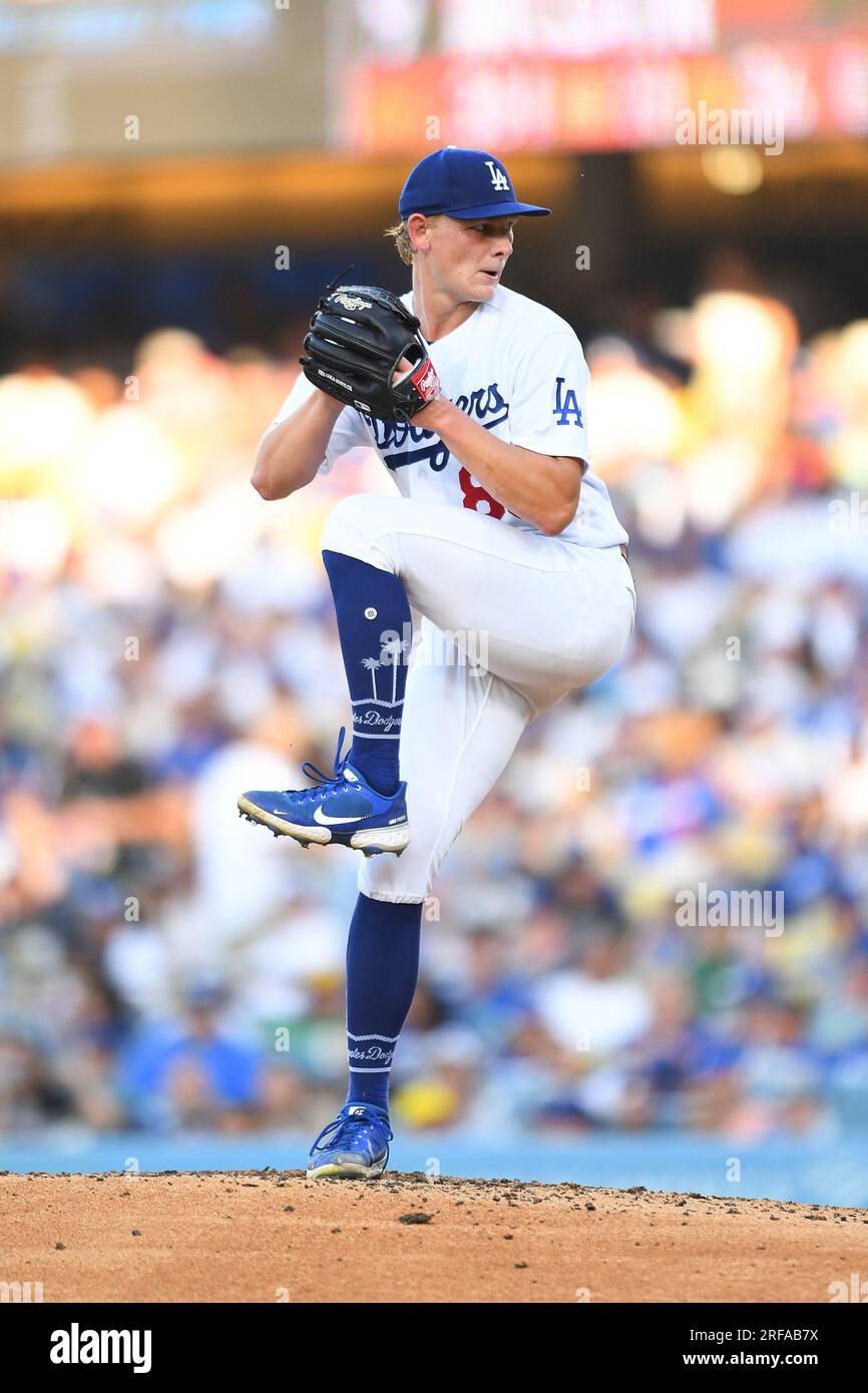LOS ANGELES, CA - JULY 29: Los Angeles Dodgers Pitcher Emmet Sheehan ...