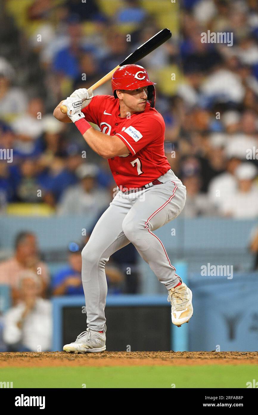 LOS ANGELES, CA - JULY 29: Cincinnati Reds third baseman Spencer Steer ...