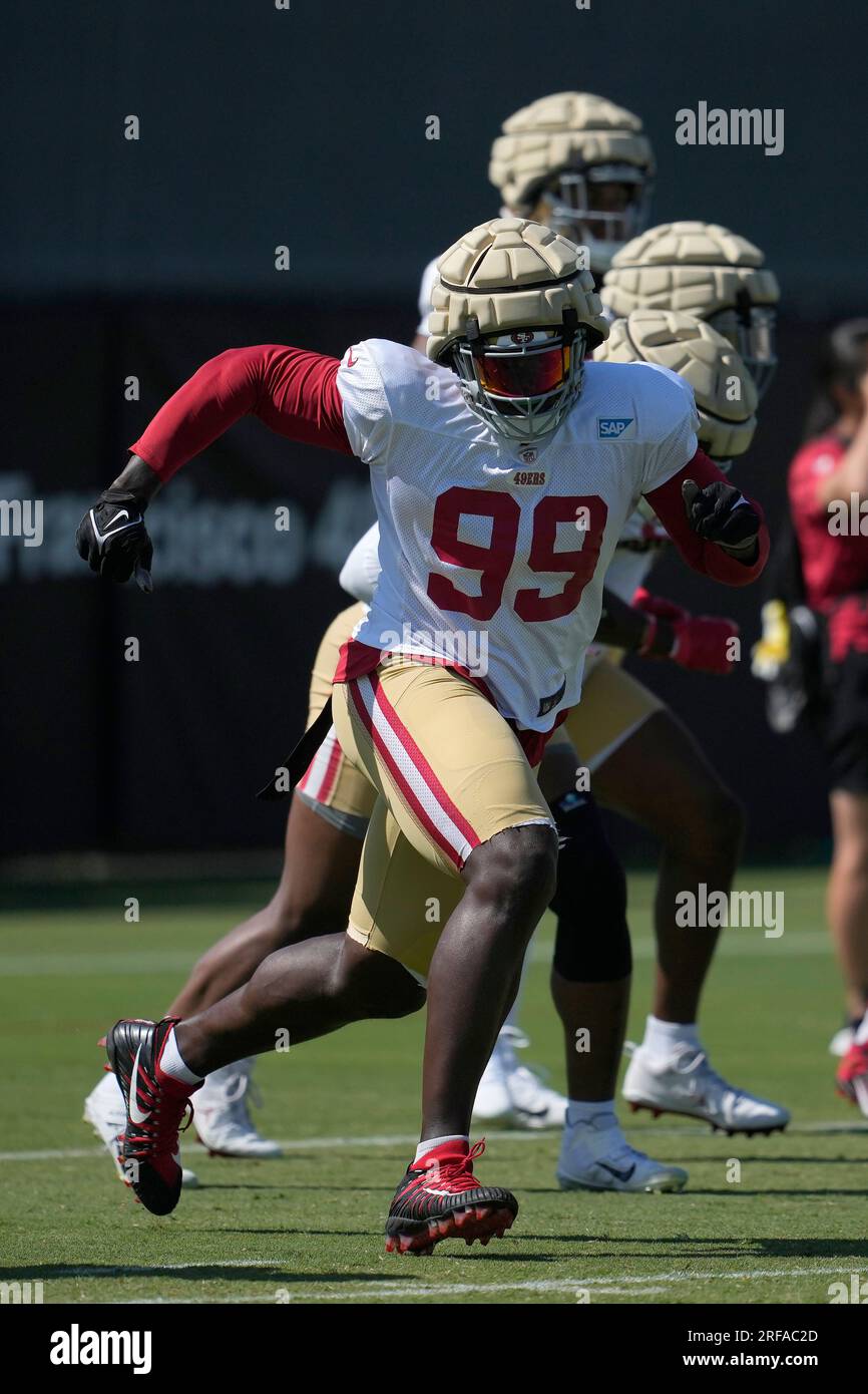 San Francisco 49ers defensive tackle Javon Kinlaw takes part in drills ...