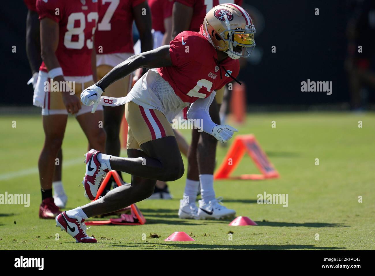 San Francisco 49ers wide receiver Danny Gray takes part in drills ...