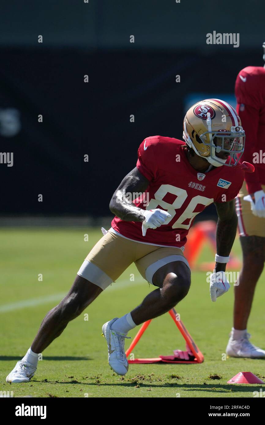 San Francisco 49ers wide receiver Tay Martin takes part in drills ...