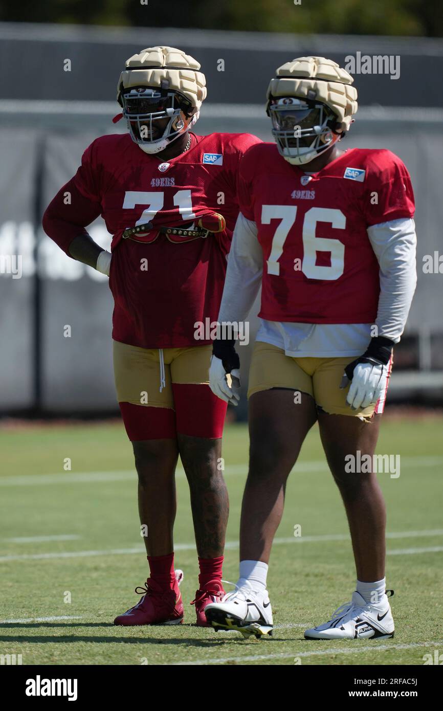 San Francisco 49ers offensive tackle Trent Williams, left, and guard ...