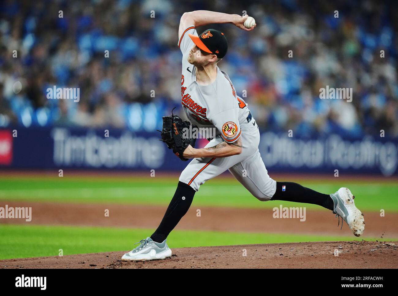 Baltimore Orioles starting pitcher Kyle Bradish (39) works against the ...