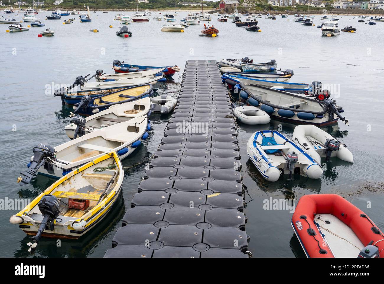 Jetty with Dingy's and RIBs, Harbour, Hugh Town, St Marys, Isles of ...