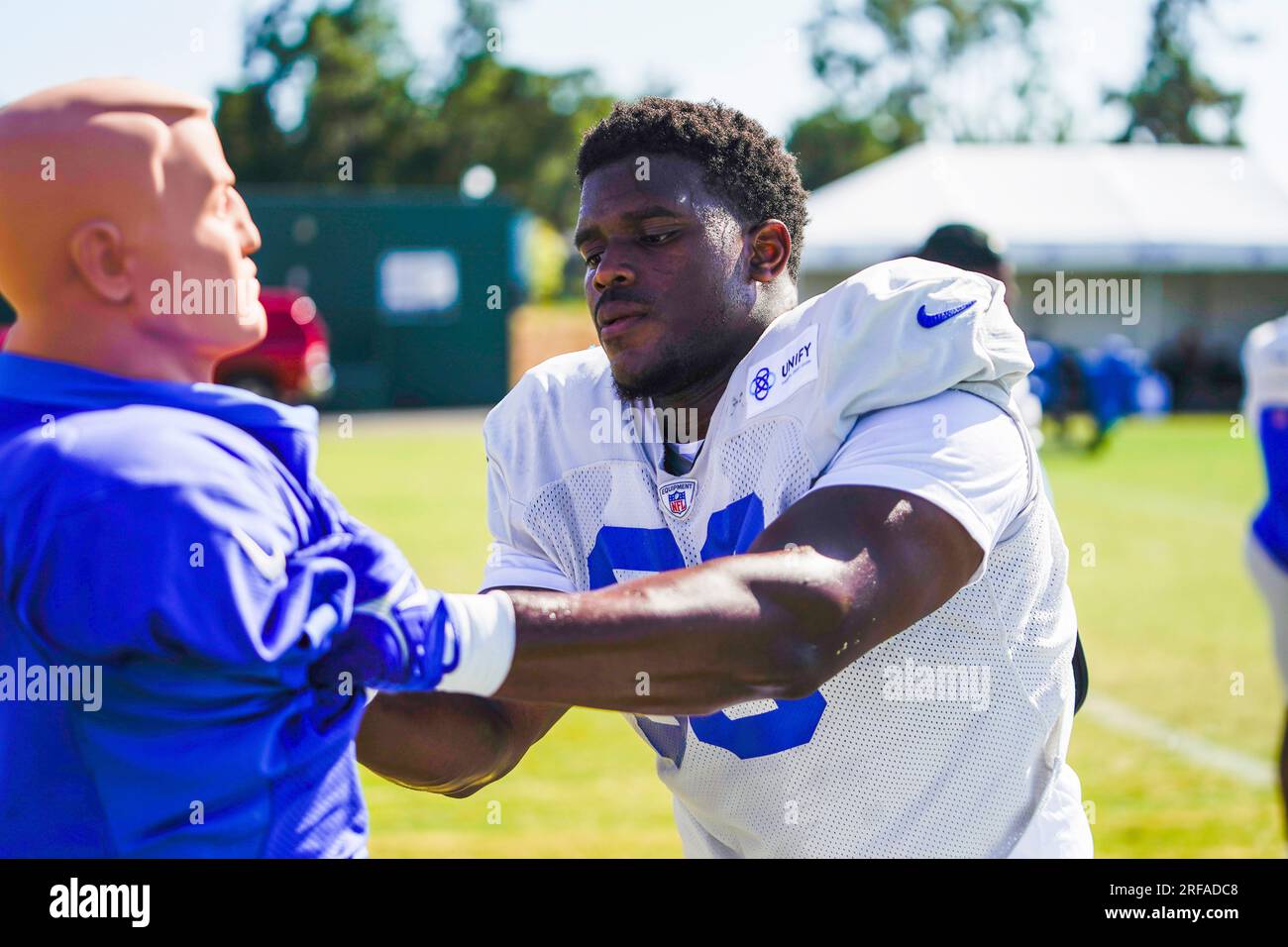 Los Angeles Rams defensive end T.J. Carter practices during the NFL ...