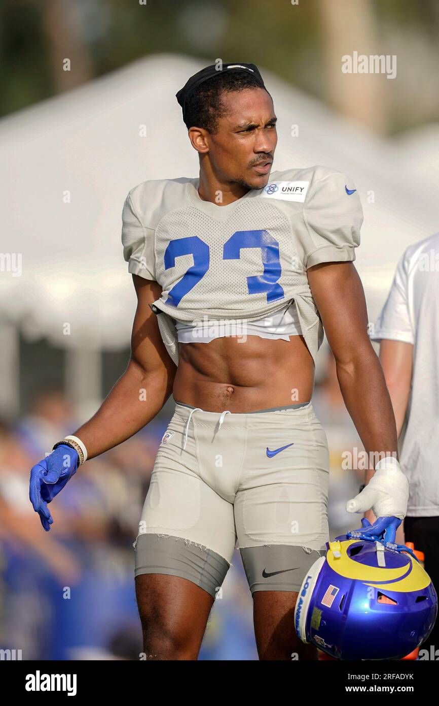 Los Angeles Rams defensive back Akhello Witherspoon watches drills ...