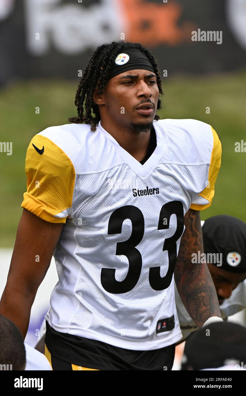 Pittsburgh Steelers running back John Lovett (33) participates in the ...