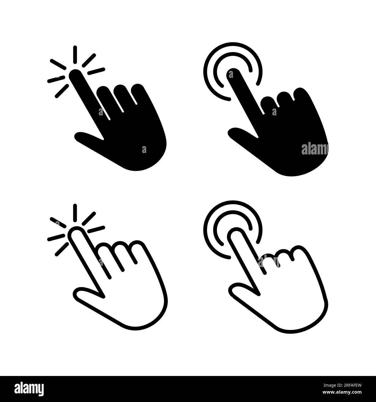 hand click icon vector. clicking finger icon. pointer icon Stock Vector ...
