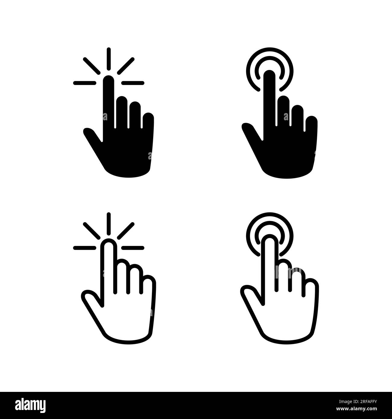 hand click icon vector. clicking finger icon. pointer icon Stock Vector ...