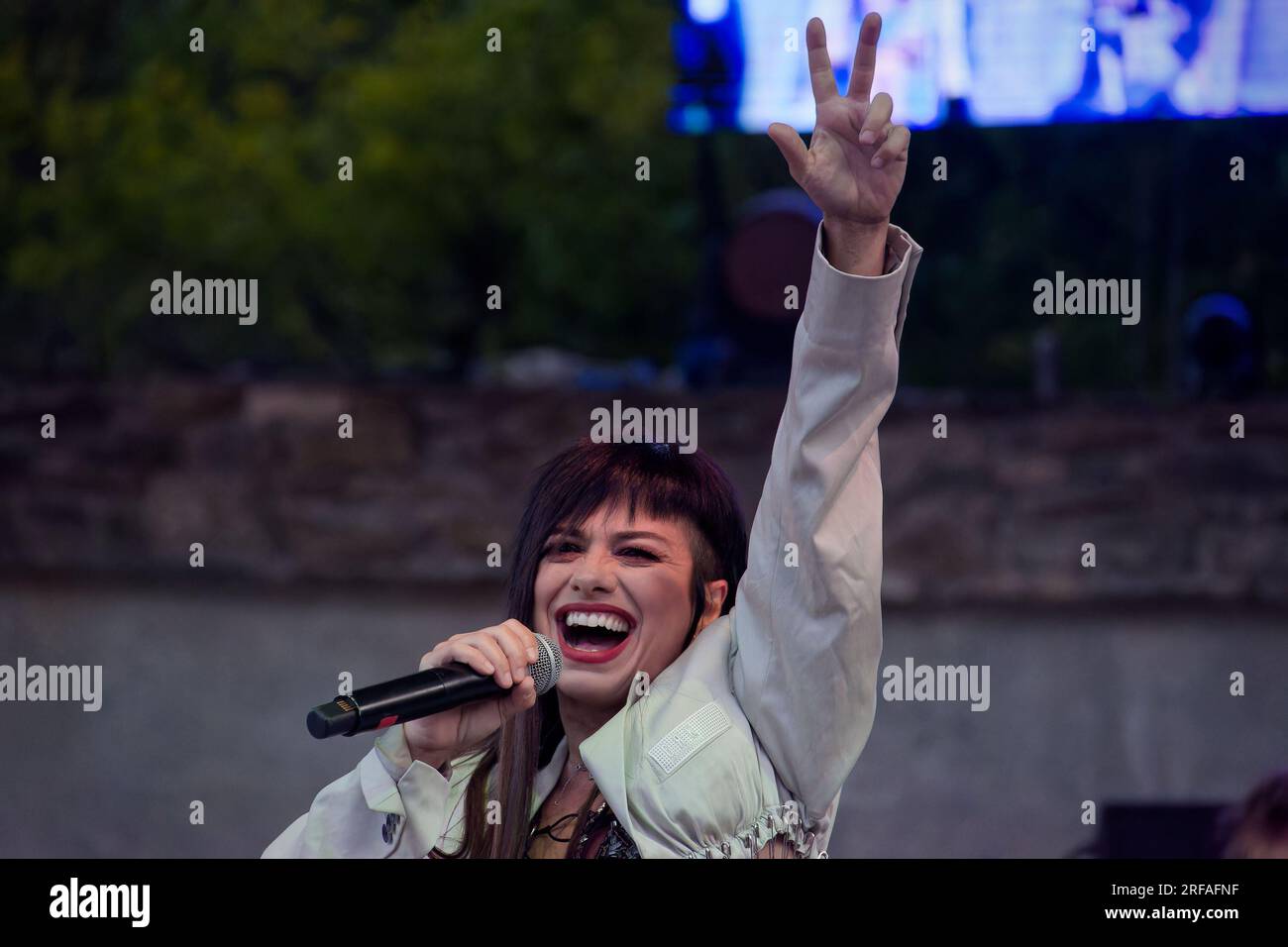 Italian singer Dolcenera plays at the Festival Alta Felicità of Venaus ...