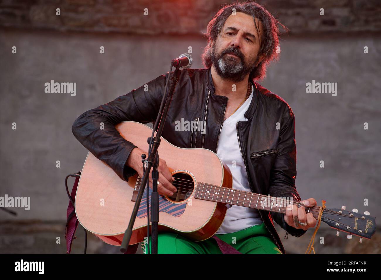 Italian songwriter Omar Pedrini plays at the Festival Alta Felicità of ...