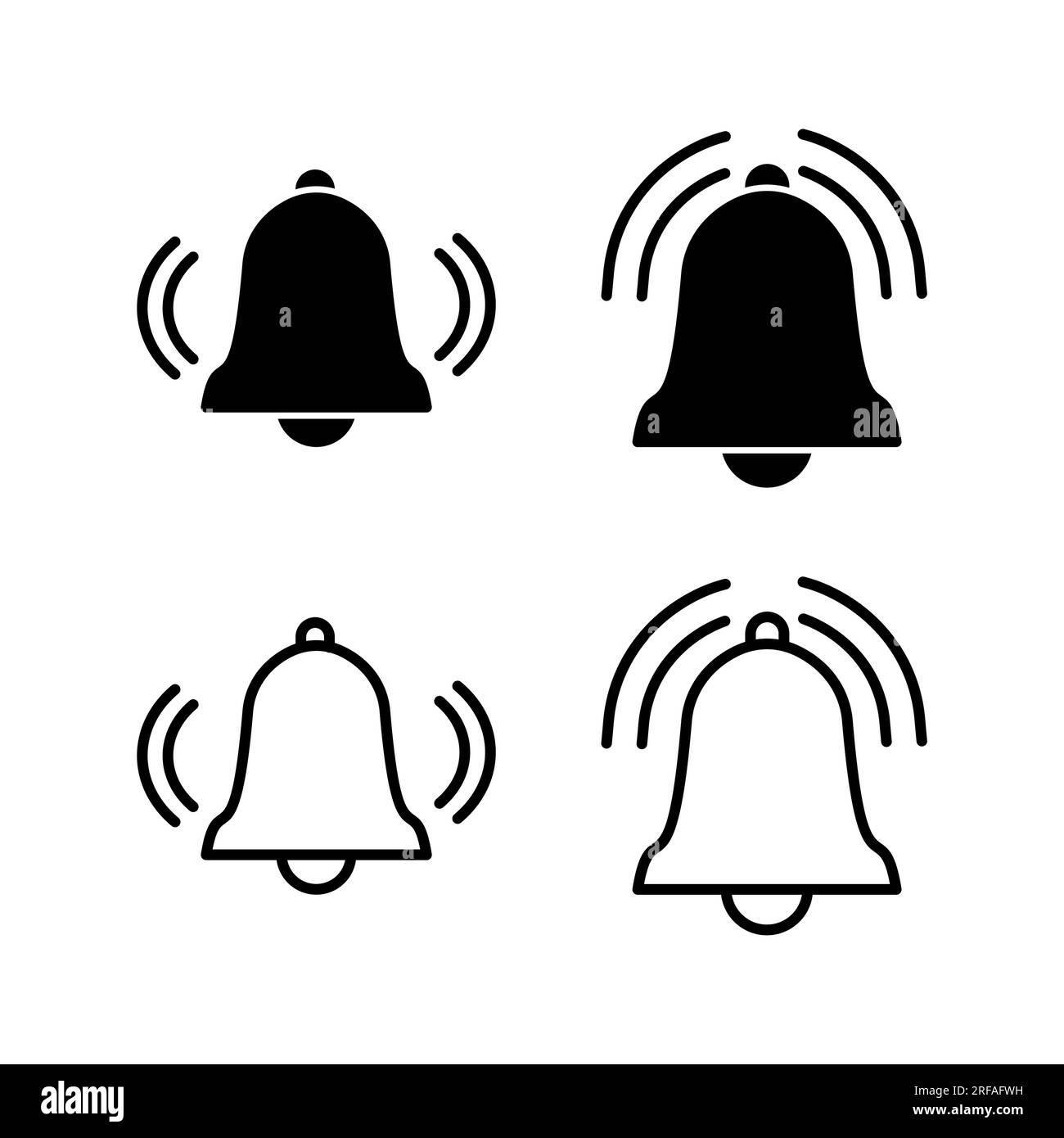 Bell icon in trendy Black and White Stock Photos & Images - Alamy
