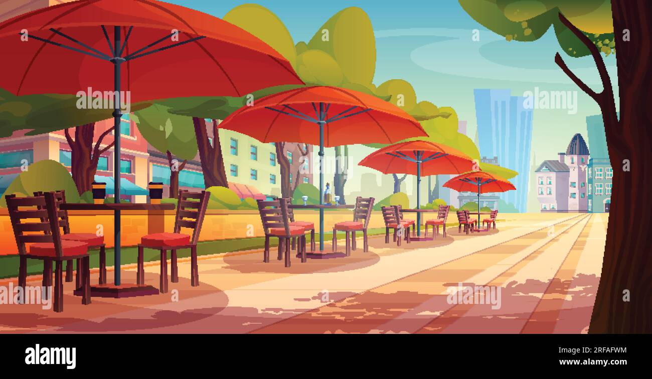 Open air street restaurant Stock Vector Images - Alamy