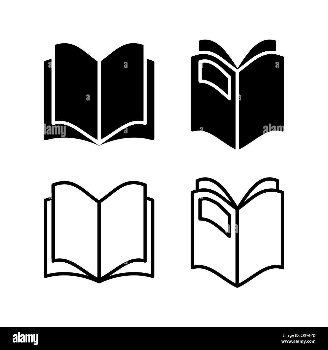 Book icon vector. Open book vector icon Stock Vector Image & Art - Alamy
