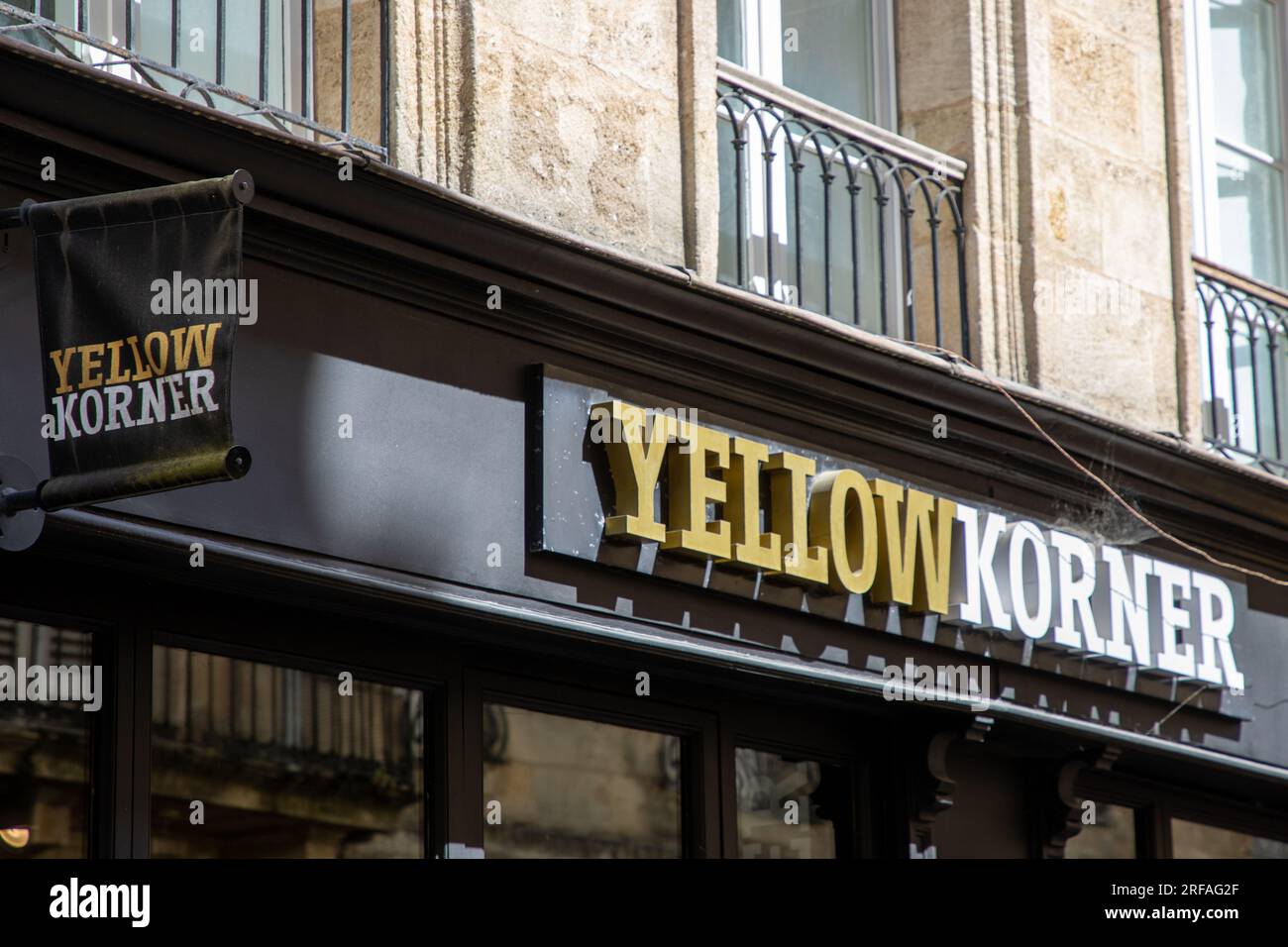 Bordeaux , France - 07 25 2023 : Yellow Korner logo sign and brand text facade store Yellow ...