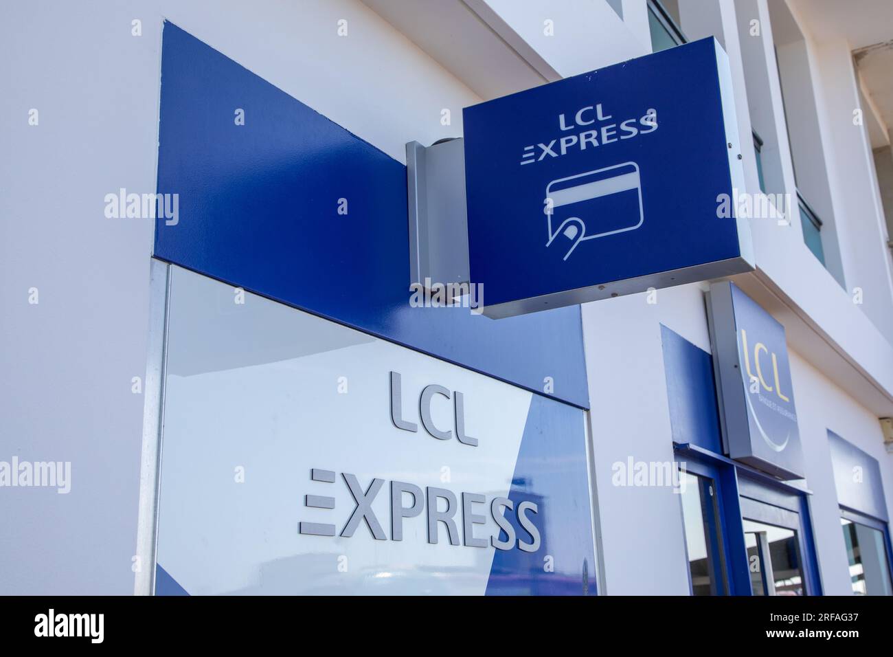 Bordeaux , France - 07 28 2023 : lcl express logo sign and text french ...