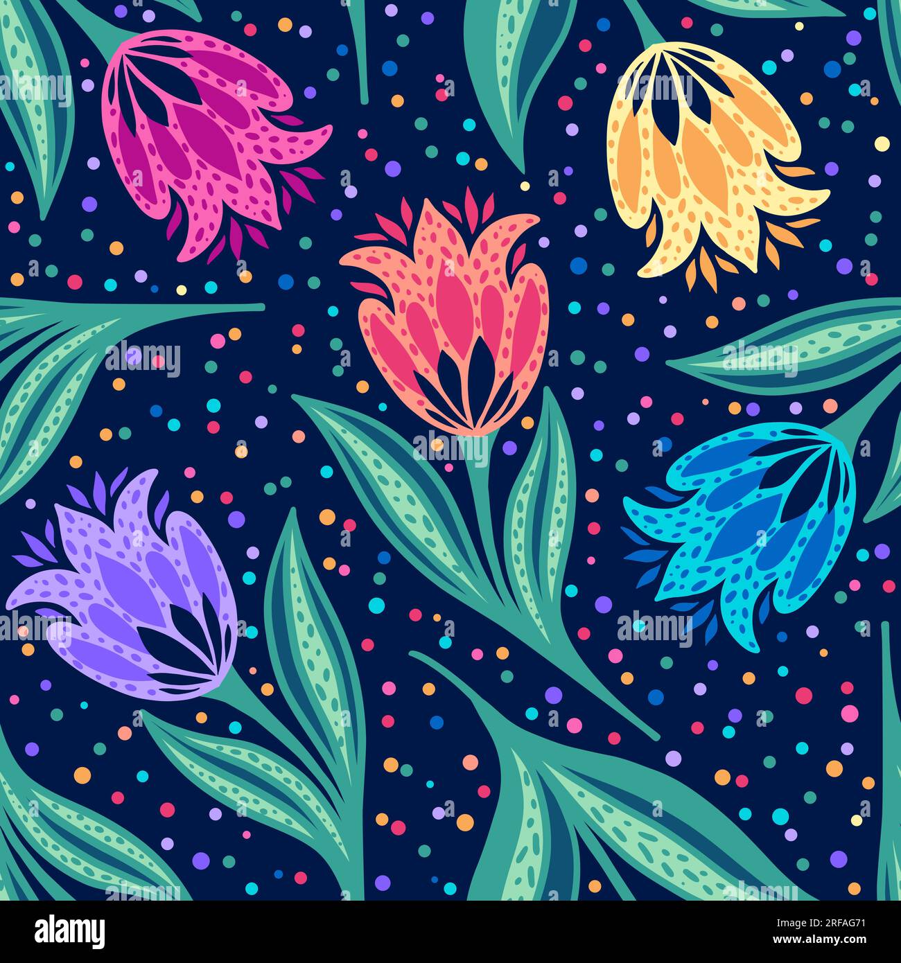 Spring field pink tulips Stock Vector Images - Alamy