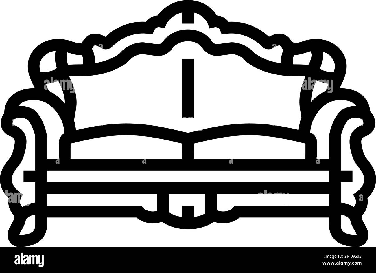 sofa luxury royal line icon vector illustration Stock Vector Image ...