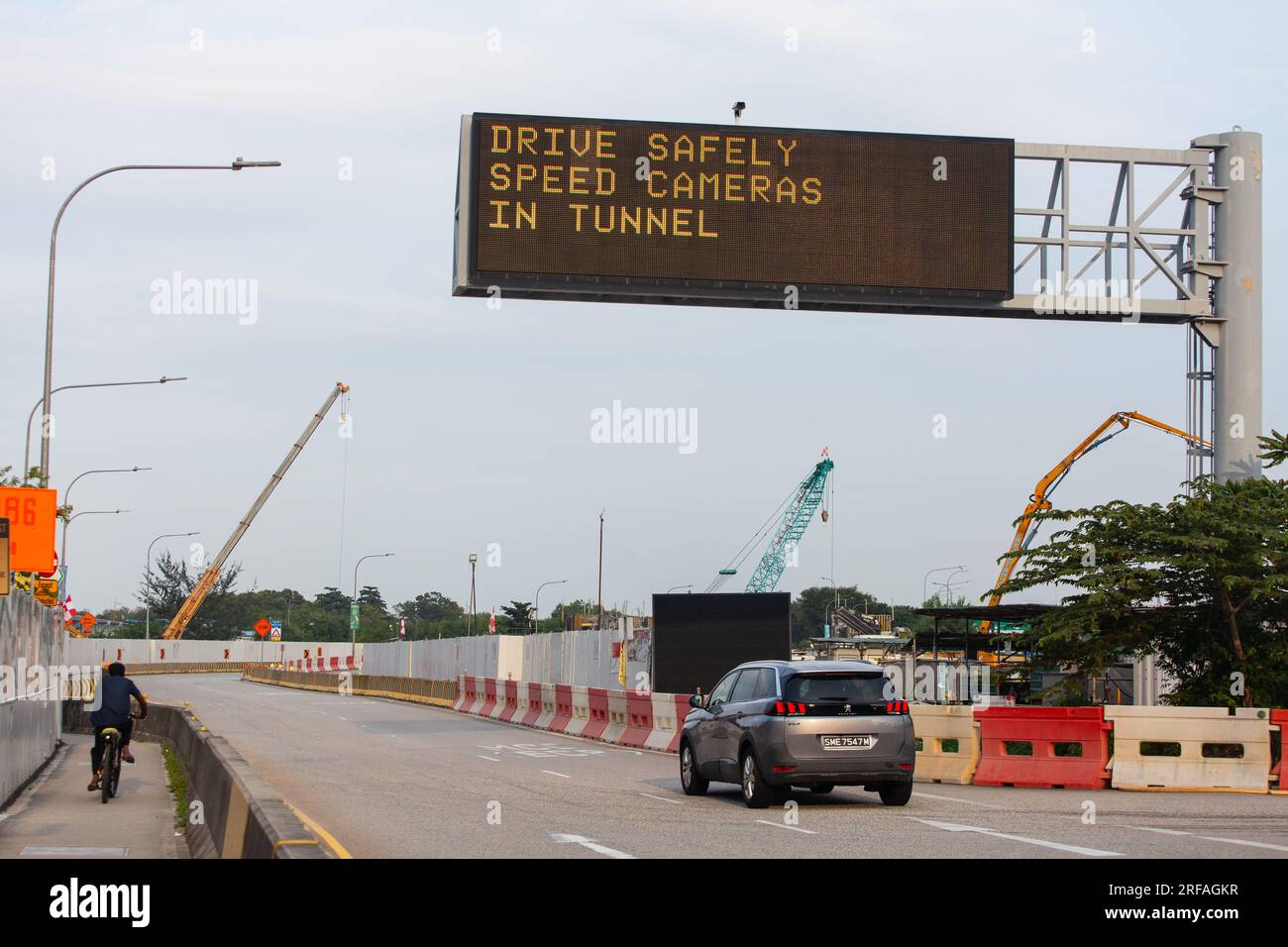 Electronic signboard to inform car driver to drive safely as speed ...
