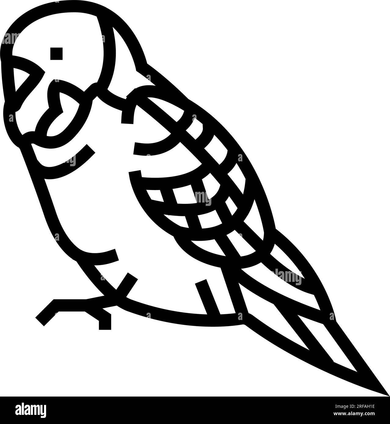 budgerigar parakeet parrot bird line icon vector illustration Stock ...