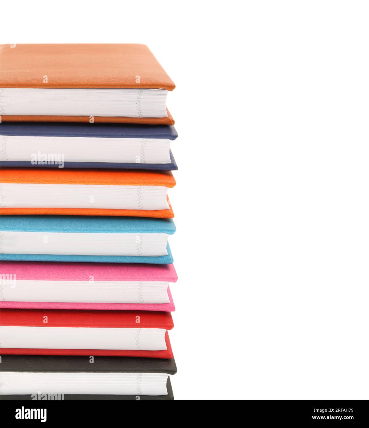 stack of books isolated on white background Stock Photo - Alamy