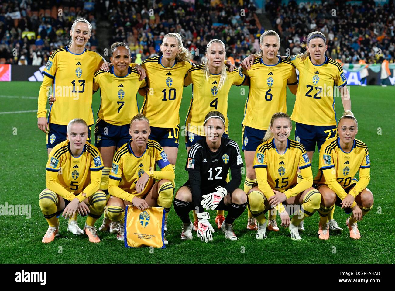 Sweden pose for. Team photo ahead of the Women's World Cup Group G ...