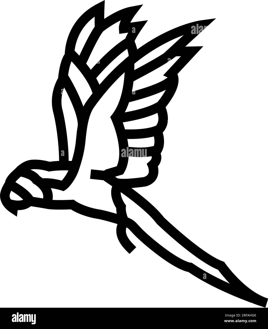 macaw flying parrot bird line icon vector illustration Stock Vector ...