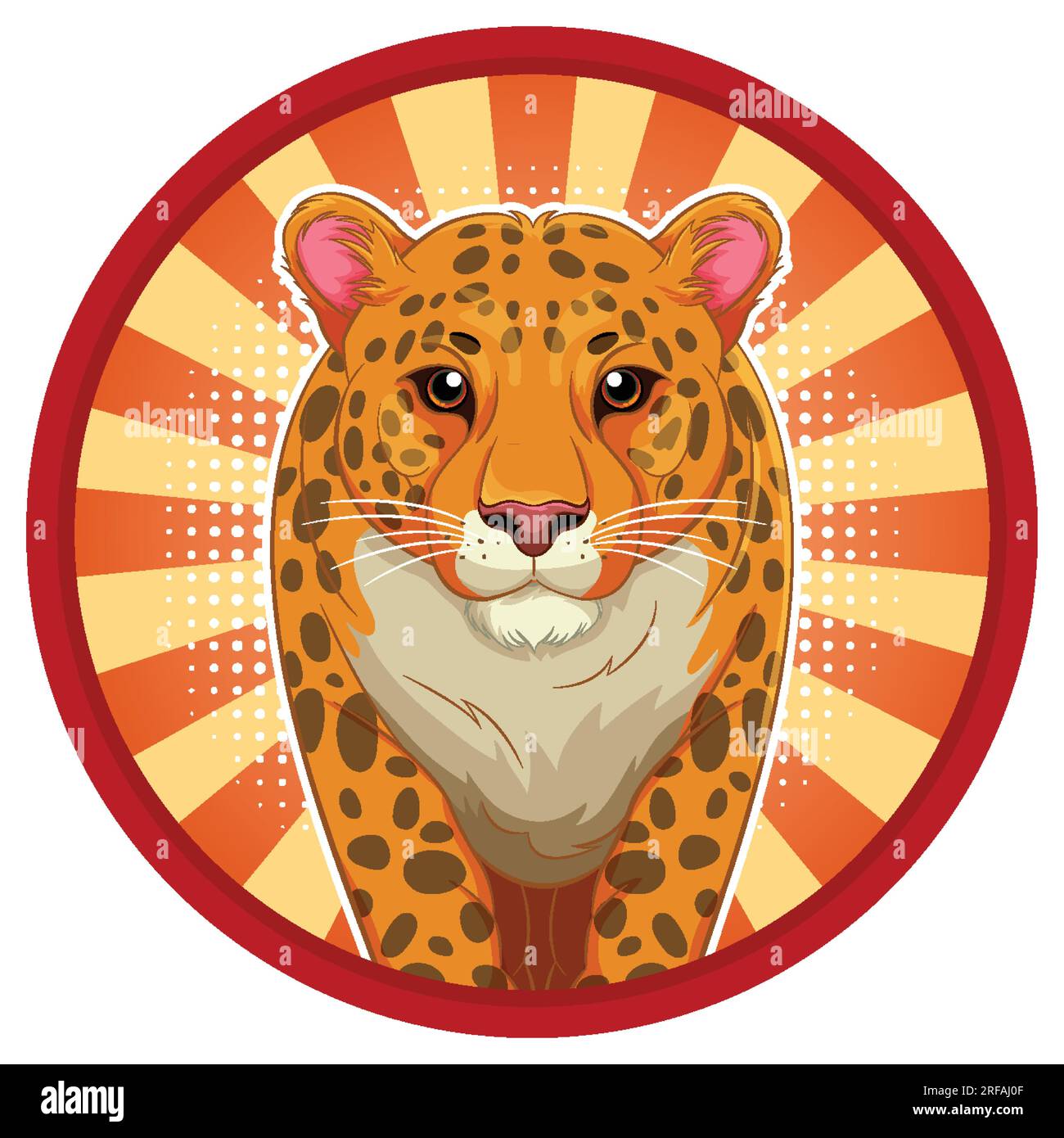 A vector cartoon illustration of a tiger with a comic book-style ...