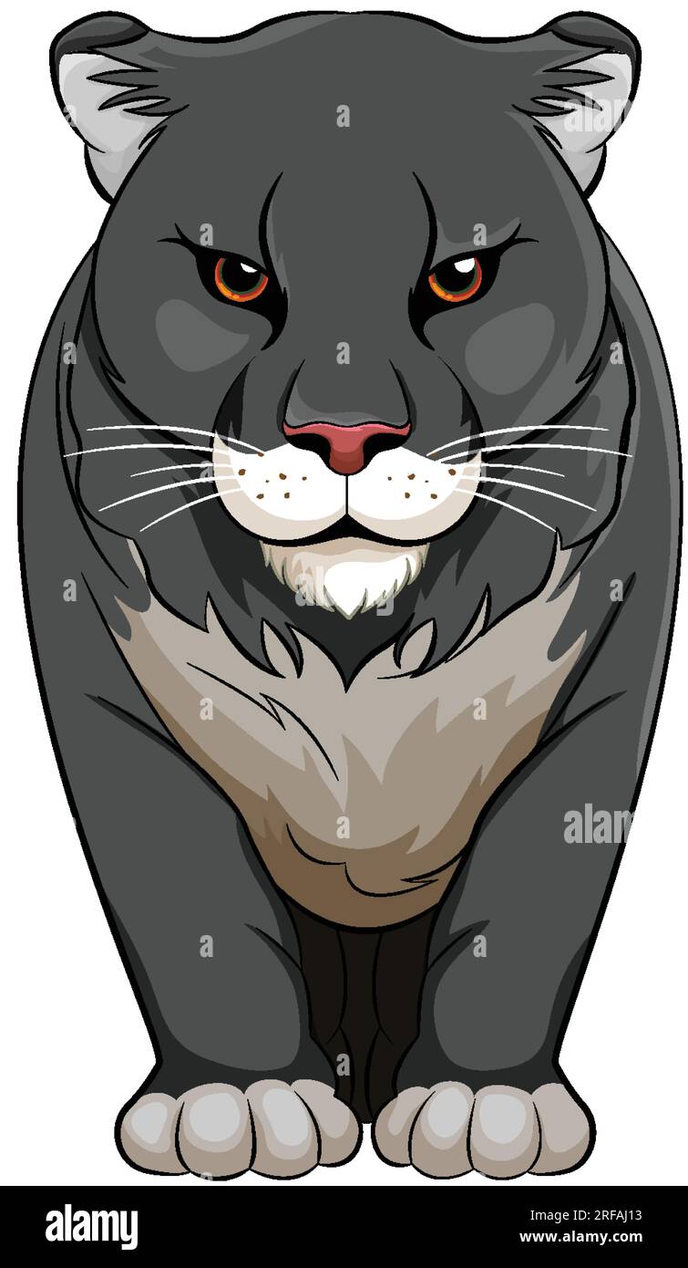 A vector cartoon illustration of a black panther walking Stock Vector ...