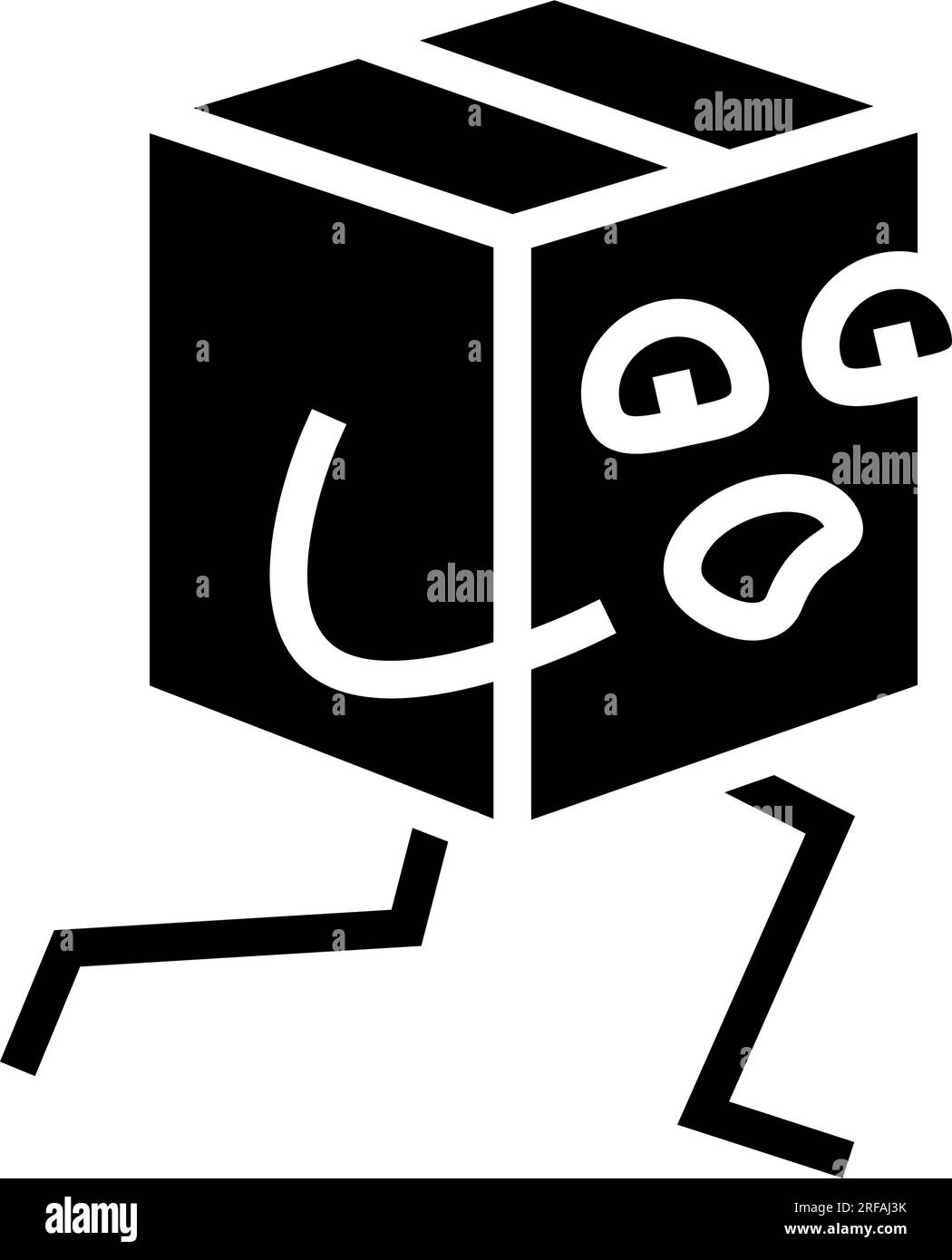 Cardboard box character icons set vector package delivery hi-res stock ...