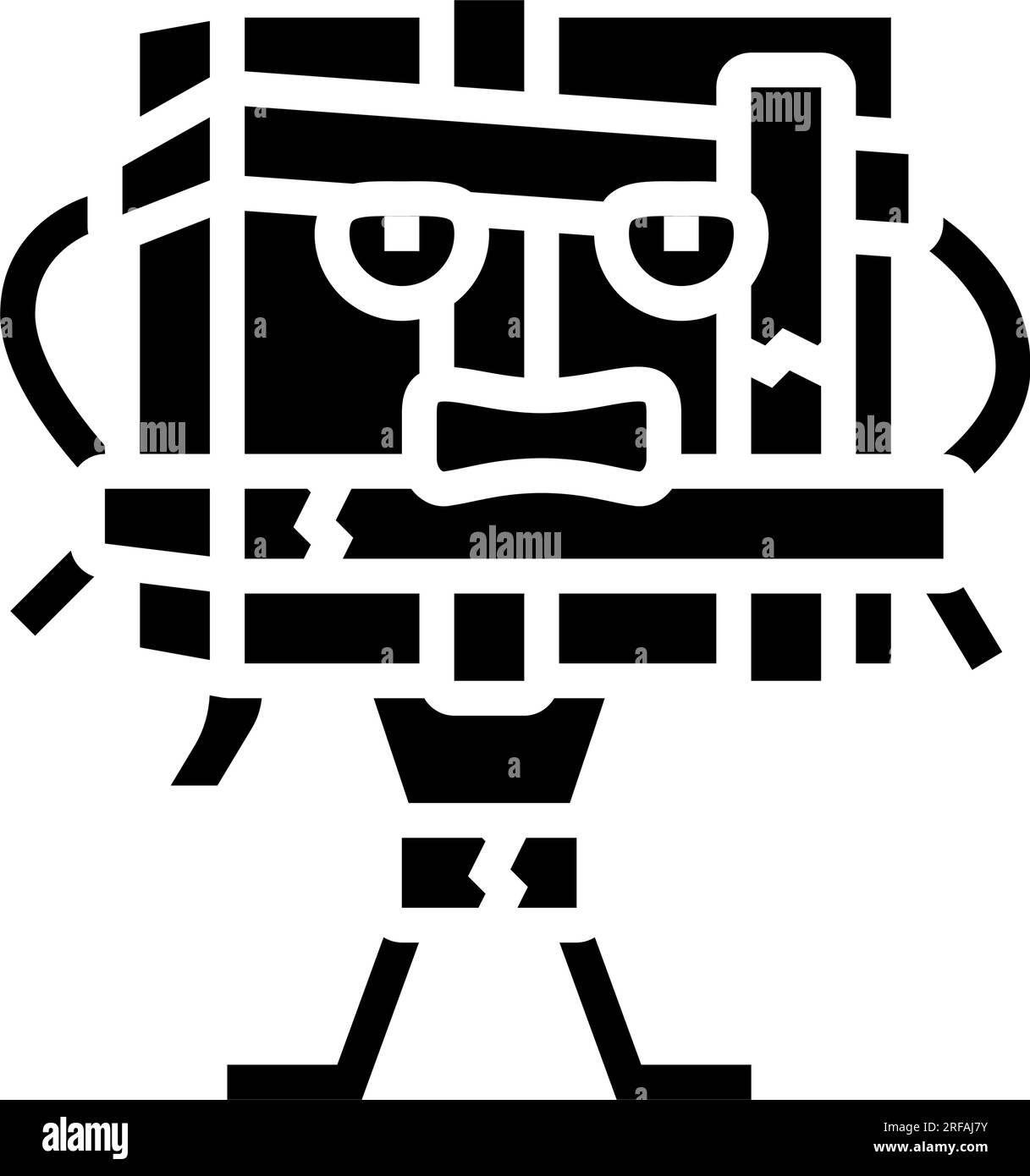 Cardboard box character icons set vector package delivery hi-res stock ...